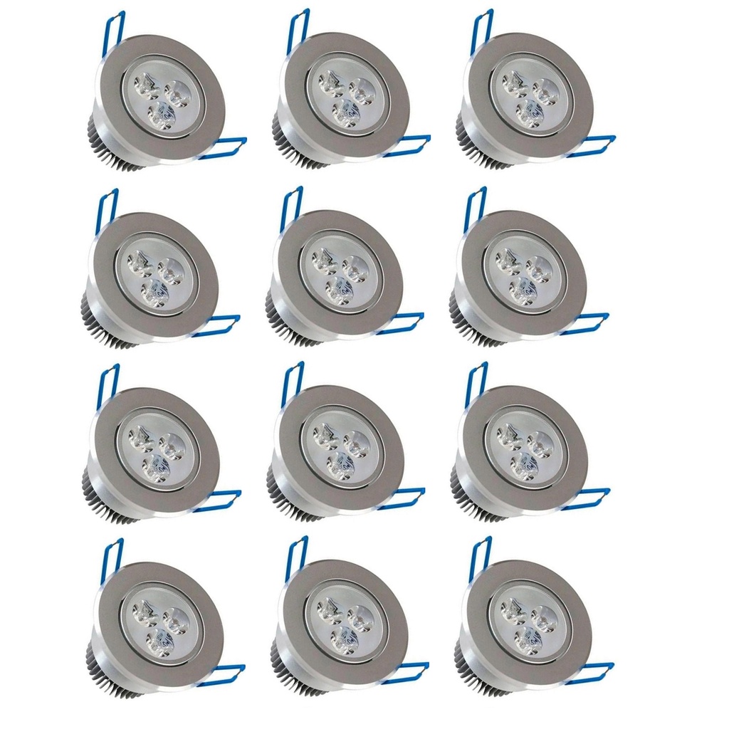 Kit 12 Spot Embutir Direcional Redondo Cromado Branco Quente | Shopee ...