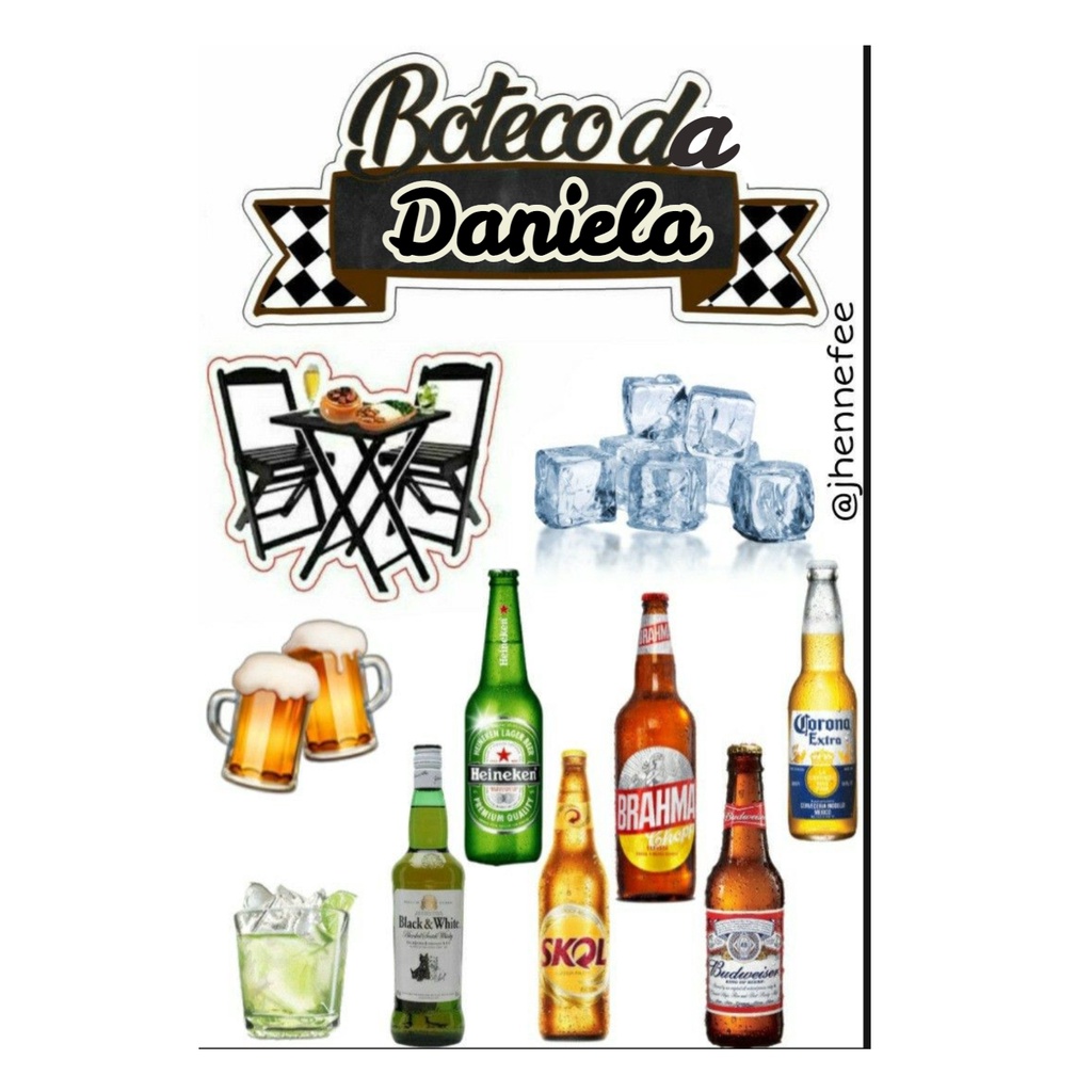 Topo Bolo BOTECO 51 Cortado Colado ENVIO IMEDIATO Personalizado ...