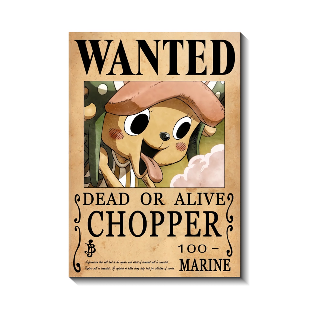 Placa Decorativa One Piece Cartaz Procurado Chopper Poster Wanted ...
