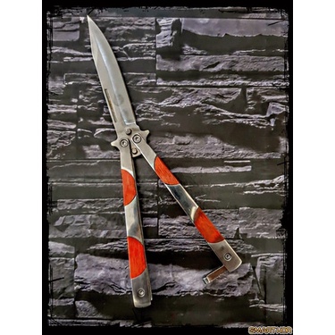 Canivete Butterfly Borboleta Cromado Detalhes Madeira -c/nfe | Shopee ...