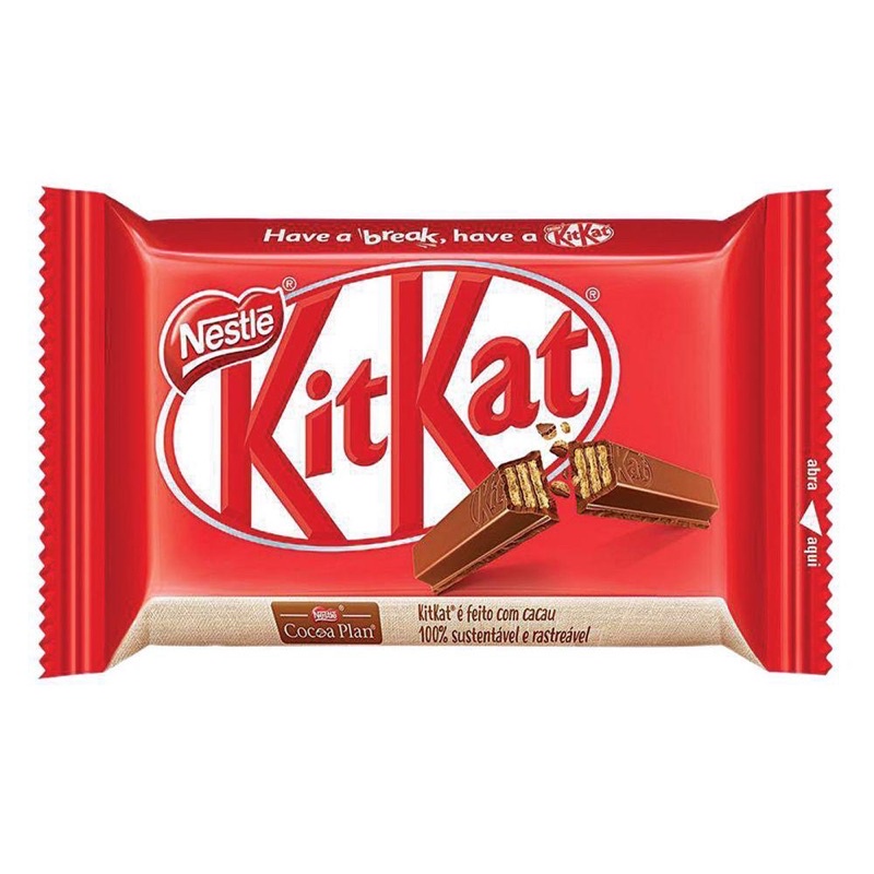 Barra de Chocolate Kit Kat 4 Fingers ao Leite 41,5g | Shopee Brasil