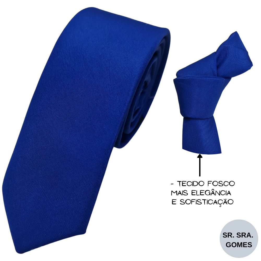 Gravata Azul Royal Bic Fosca Slim E Semi Slim Para Padrinhos E Eventos ...
