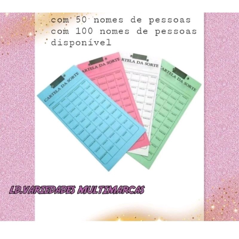 kit com 10 Cartelas de rifas | Shopee Brasil