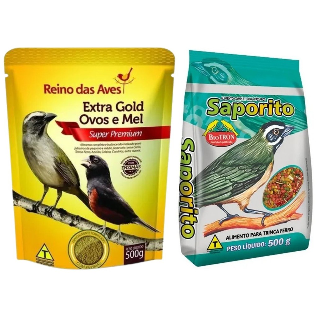 Kit Trinca Ferro - Ração Extrusada Extra Gold Ovos E Mel 500g - Reino ...