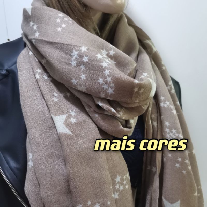 Cachecol De Lã De Inverno Feminino E Masculino Unisex Estampa De ...