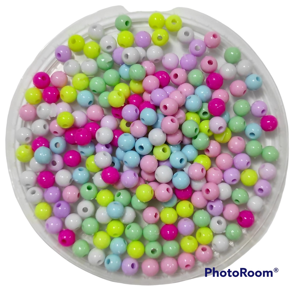 miçanga 02 candy color de 8mm - com furo pasante - 200 unidades ...