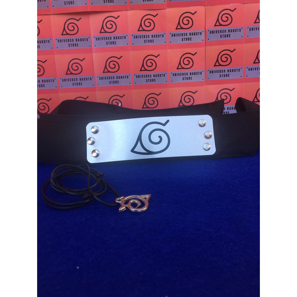Kit faixa de cabeça naruto (simbolo konoha) + colar simbolo konoha ...
