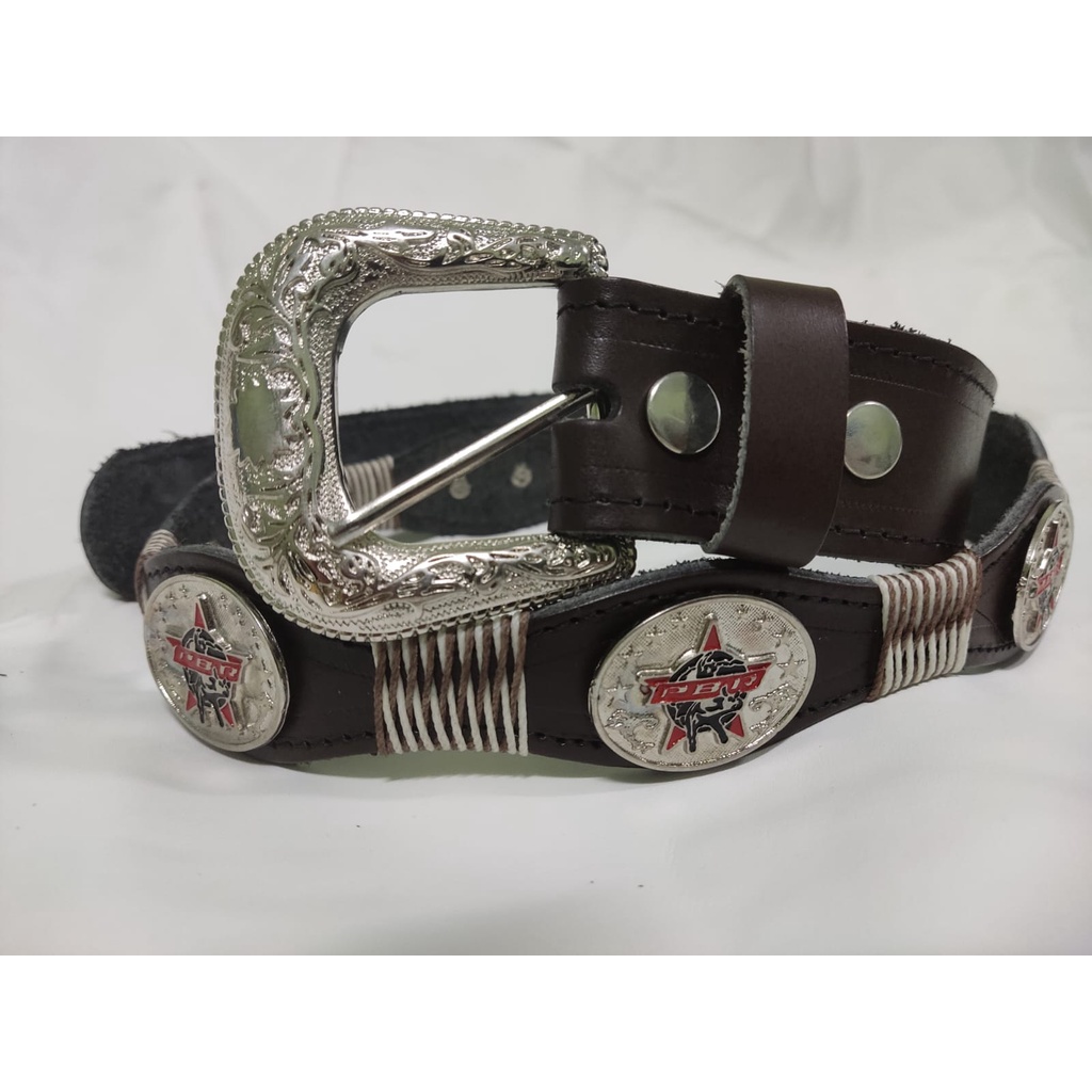 Cinto Country Cowboy Pbr Masculino e Feminino Couro Legitimo | Shopee ...