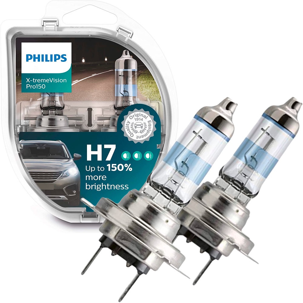 Lâmpada Philips Xtreme Vision Pro H7 3400K 12V + 150% Iluminação ...