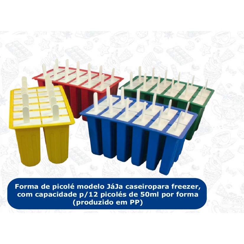 Forma para picole caseiro cap 12 Azul CostaFrio | Shopee Brasil