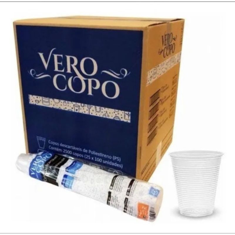 Caixa de Copo Descartável 180ml Vero Copo 2500 Unidades | Shopee Brasil