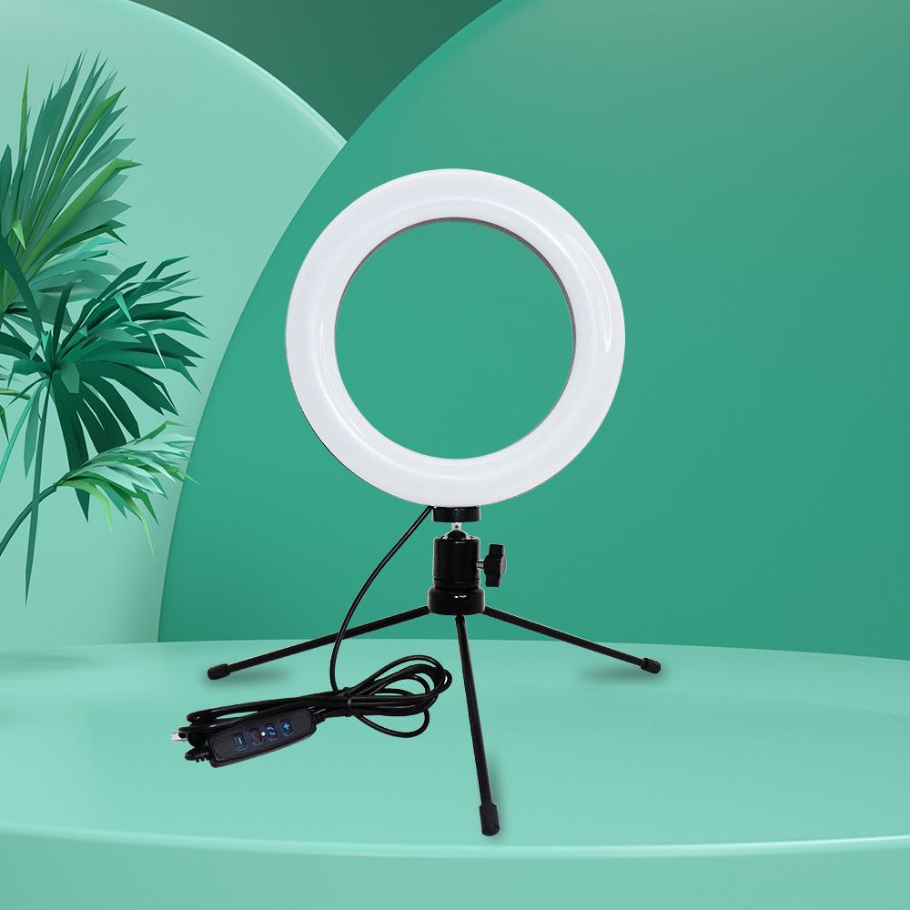 Ring Light Iluminador Selfie Makeup + Tripé De Mesa Luz Led 6 polegadas para Maquiador Youtuber ...