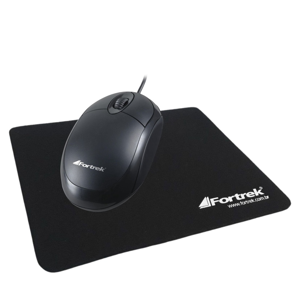 Kit Mouse USB Fortrek OML-101 + Mousepad Classic | Shopee Brasil
