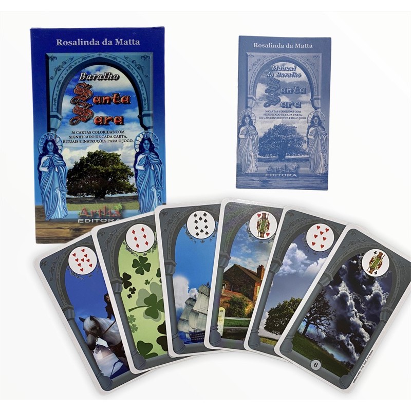 Baralho Santa Sara Lenormand Tarot Cigano 36 Cartas Artha Shopee Brasil