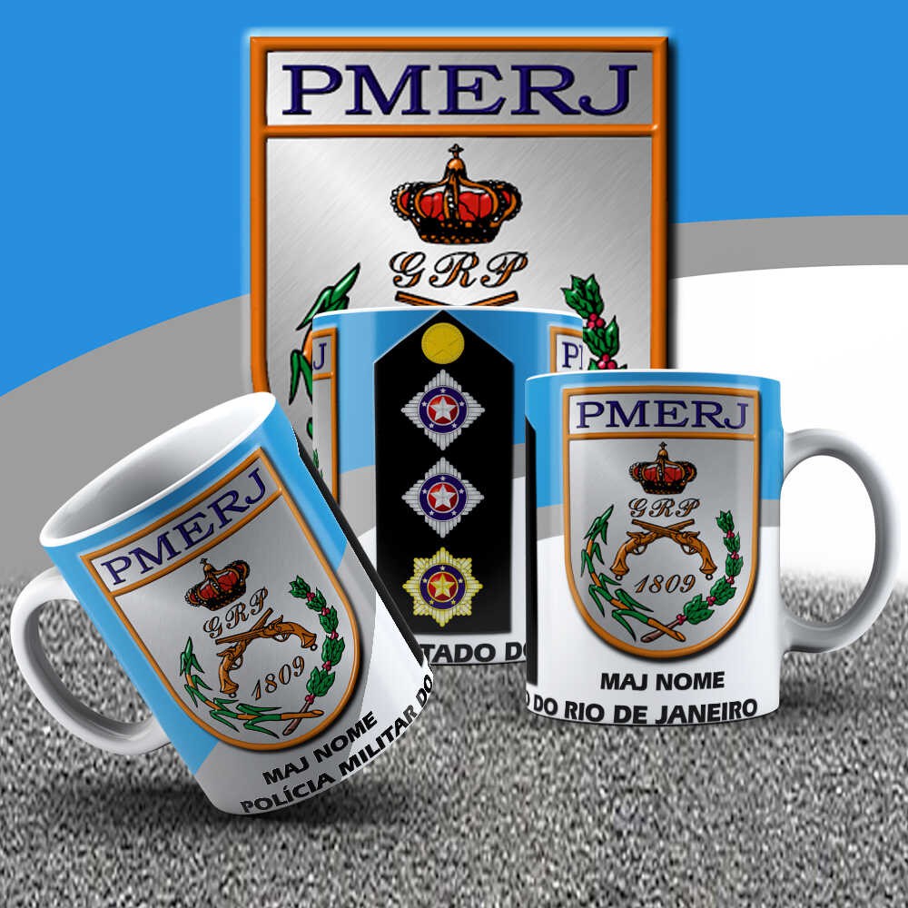 Caneca Pmerj - Polícia Militar - Platina Major E Nome | Shopee Brasil