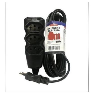 Extensão 10 metros 3 tomadas Kript Bivolt Pp 0,75mm 3 Metros 10a Inmetro | Shopee Brasil
