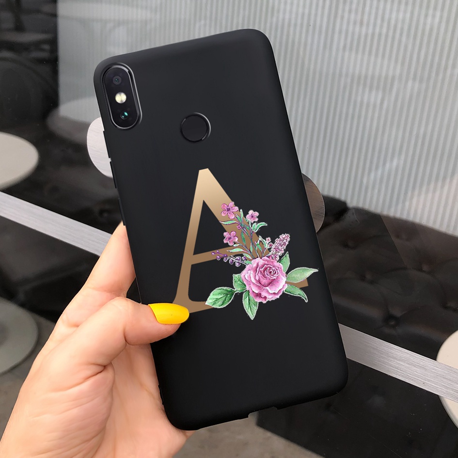 Capa Flexível Com Flores Do Alfabeto/Letras Para Xiaomi Redmi Note 5 ...