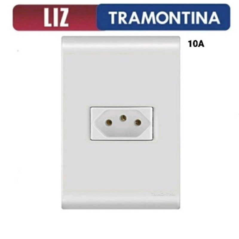 Tomada Simples 10A Tramontina LIZ Conjunto 4x2 | Shopee Brasil