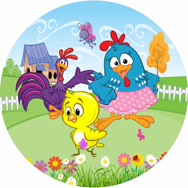 Painel Redondo Galinha Pintadinha Lona Decoração de Festa Infantil ...