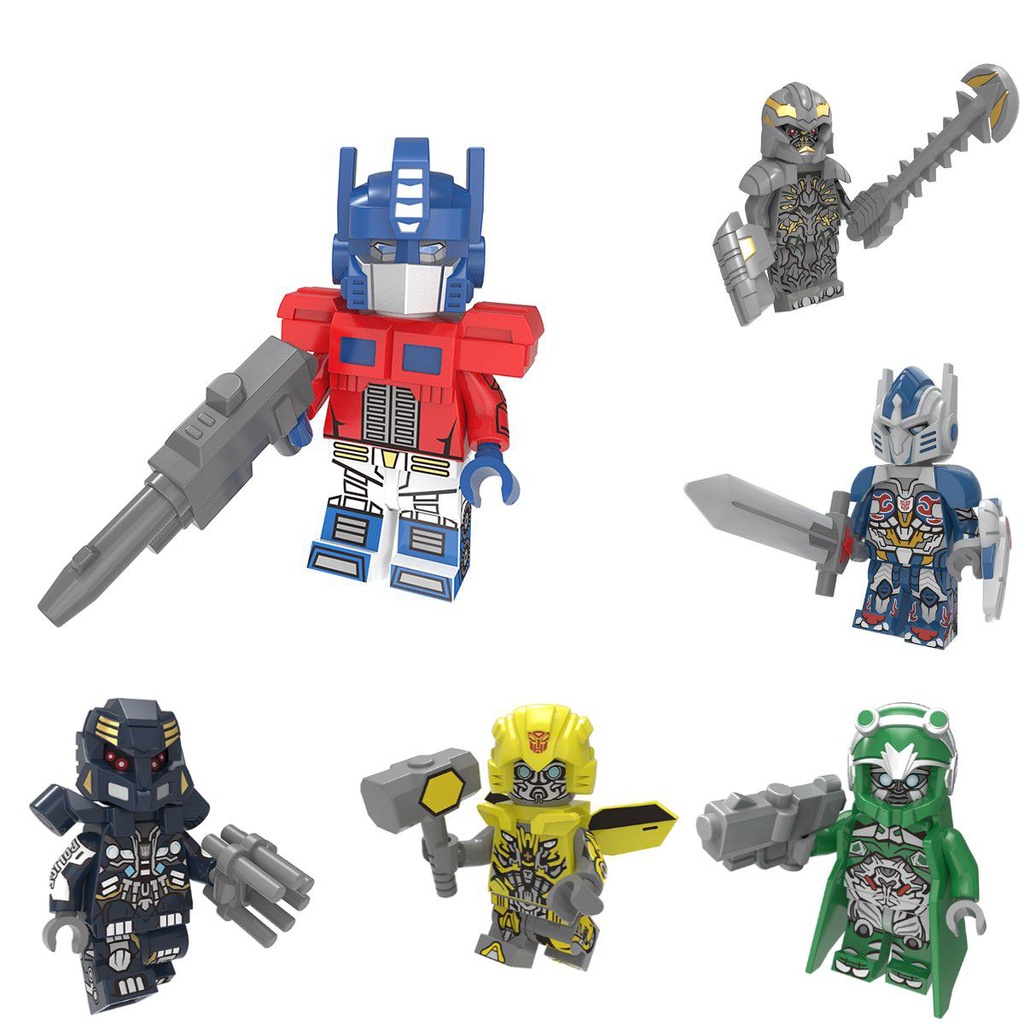 Transformadores Optimus 8pcs Bumblebee Megatron Minifigures Blocos De ...