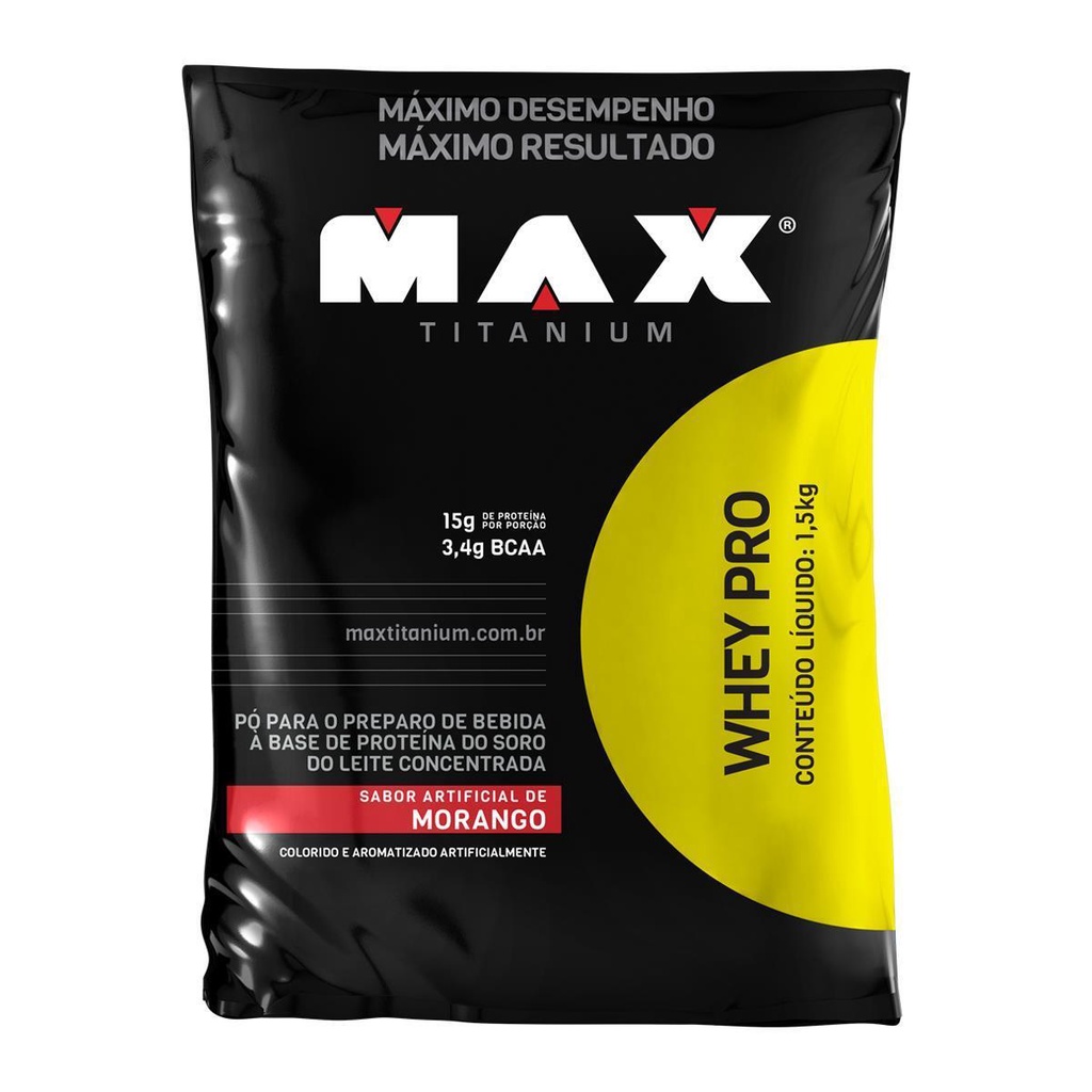 Whey Pro Max Titanium Morango 1,5Kg | Shopee Brasil