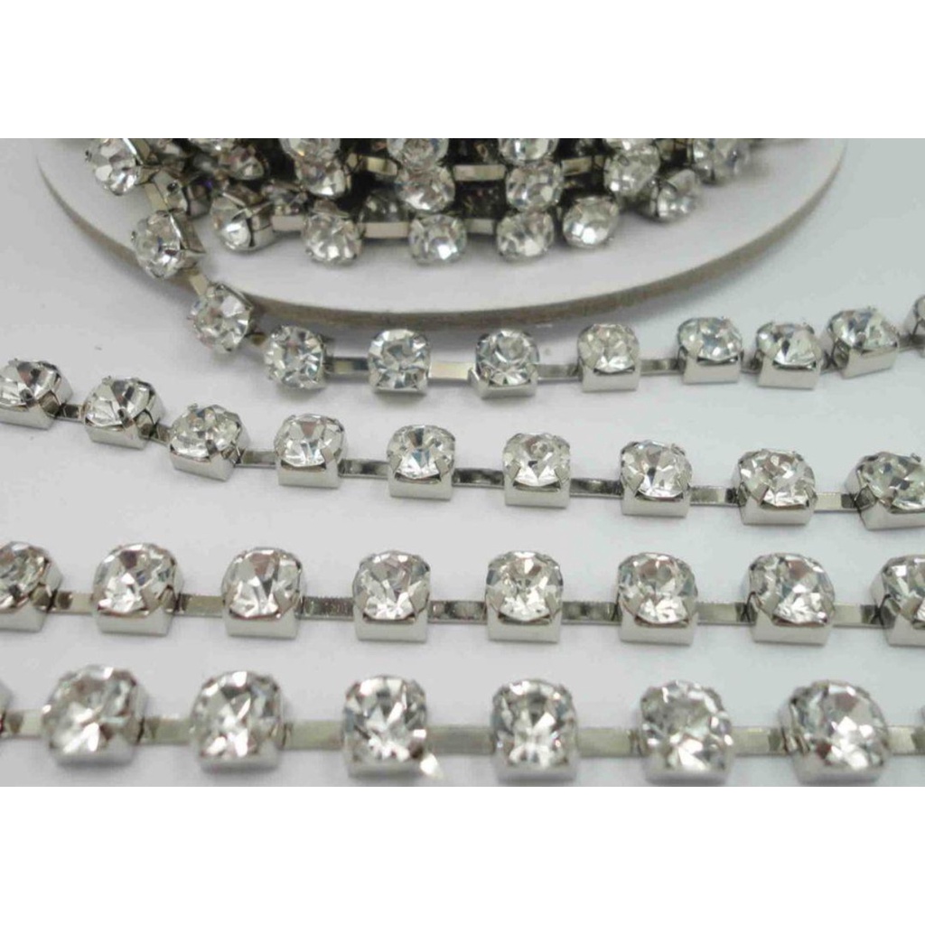 Strass Em Metro Corrente Rolo Com 5mt ss12 Corrente de strass, ideal ...