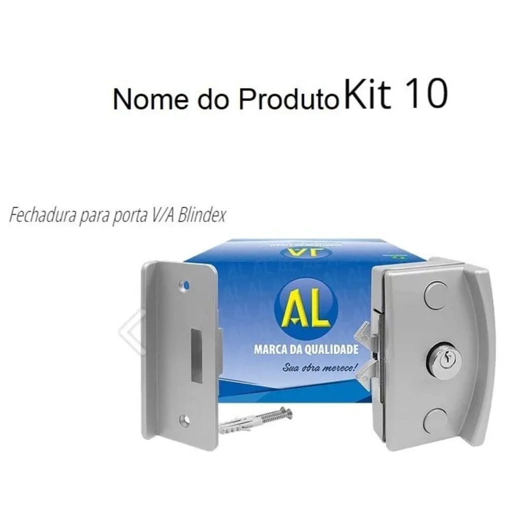 Fechadura E Contra P/ Porta De Correr 3530 / 3230 Al Kit 10 PRETO ...
