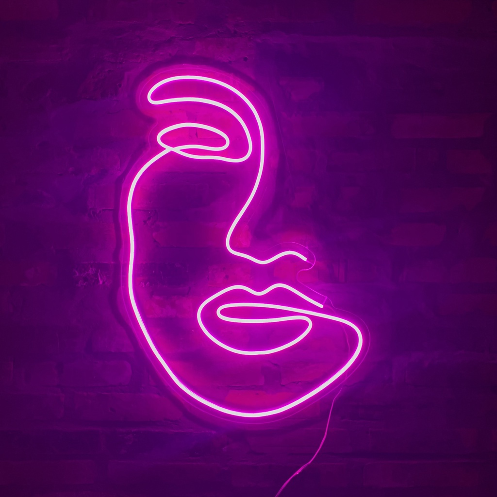 Placa Neon Led - MEIO ROSTO PARA SEU QUARTO 70X40cm | Shopee Brasil