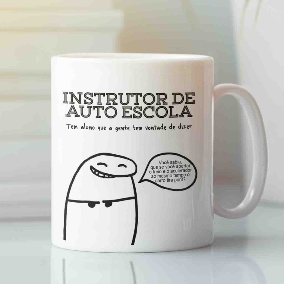 Caneca Profissão Instrutor de Auto Escola Flork - Escorrega o Preço