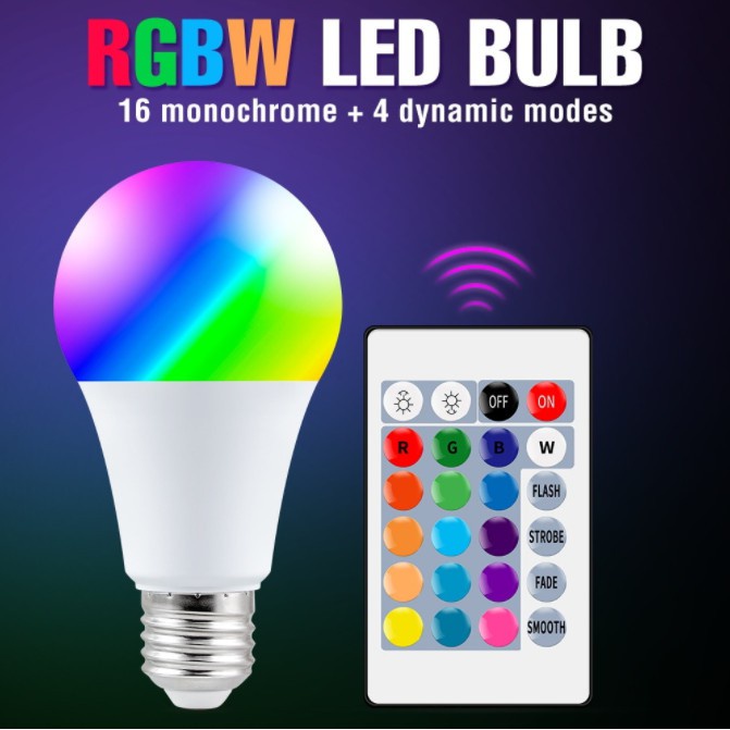Lampada Bulbo Led Rgb 5w Luz Colorida 16 Cores De Bocal E27 Bivolt ...