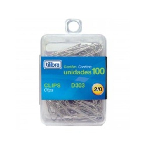 Caixa de Clips D303 2/0 100 Unidades Tilibra | Shopee Brasil