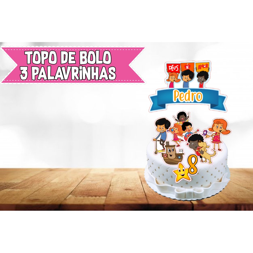 Topo de Bolo Personalizado - Decoração para Bolo - Topper Tema 3 ...