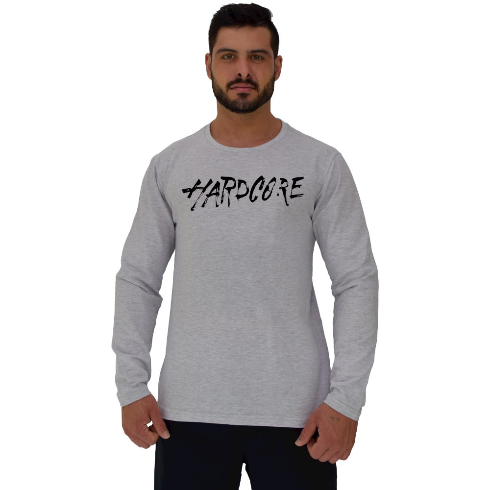 Camiseta Manga Longa Moletinho Masculina MXD Conceito Casual Hardcore | Shopee Brasil