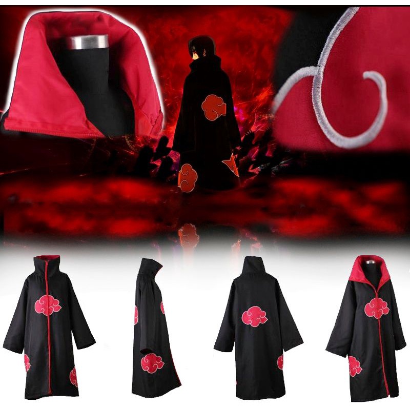 Cosplay Capa Akatsuki Estampa Bordada fantasia de qualidade! Itachi ...