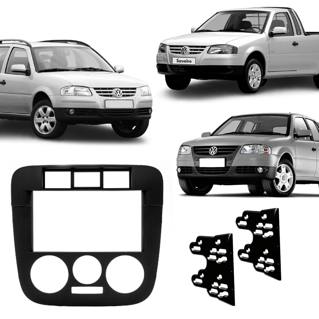 Moldura 2 Din Multimídia DVD MP5 Volkswagen Gol / Parati / Saveiro G4 - Preto Padrão Japonês ...