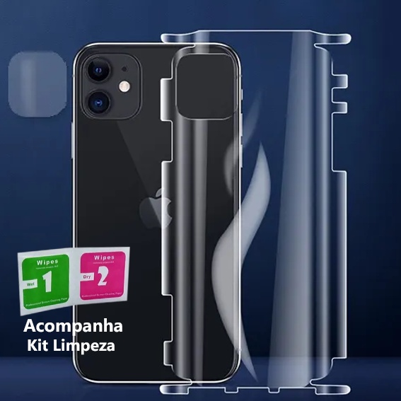 Película Gel Traseira Iphone 7 8 Plus 12 pro max COM LATERAL | Shopee ...