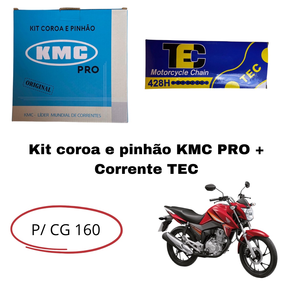 Kit KMC PRO Relação Transmissão Titan 160 Fan 160 Start Cargo Cg 160 ...