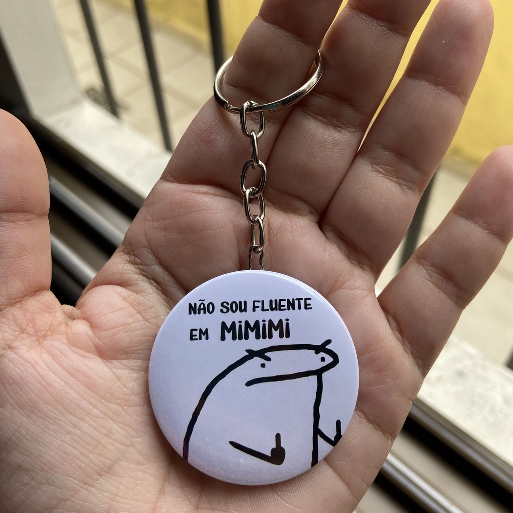 Chaveiro Personalizado 4,5cm Flork Meme "Não sou fluente em mimimi ...