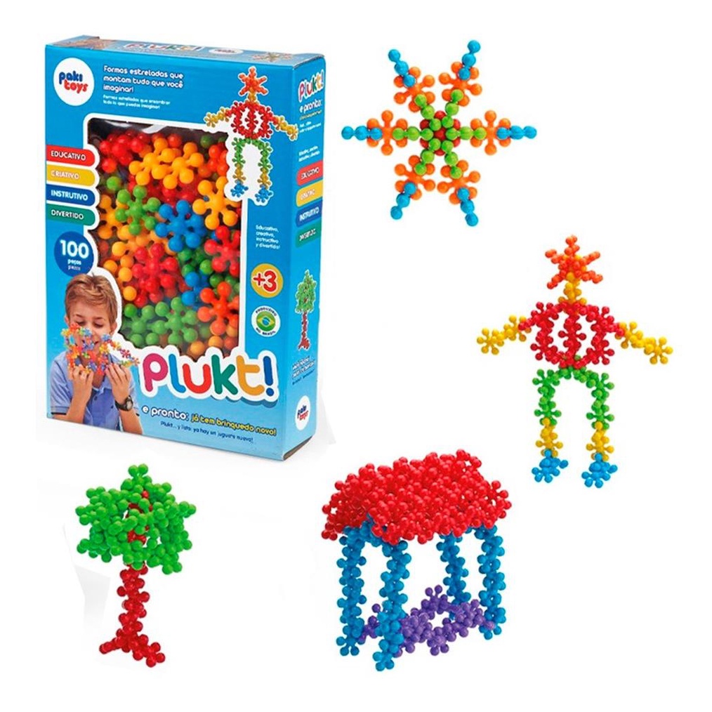Plukt! Brinquedo Com 100 Pecas Formas Estreladas Para Montar ...