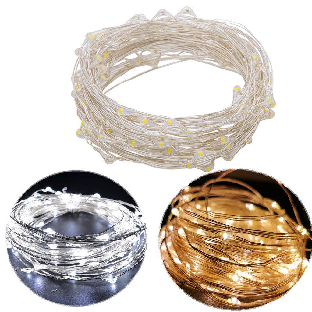 Fio Luz Fada Led Cordão 3m 30 leds/5m 50 Leds Decoração Cobre Fita ...