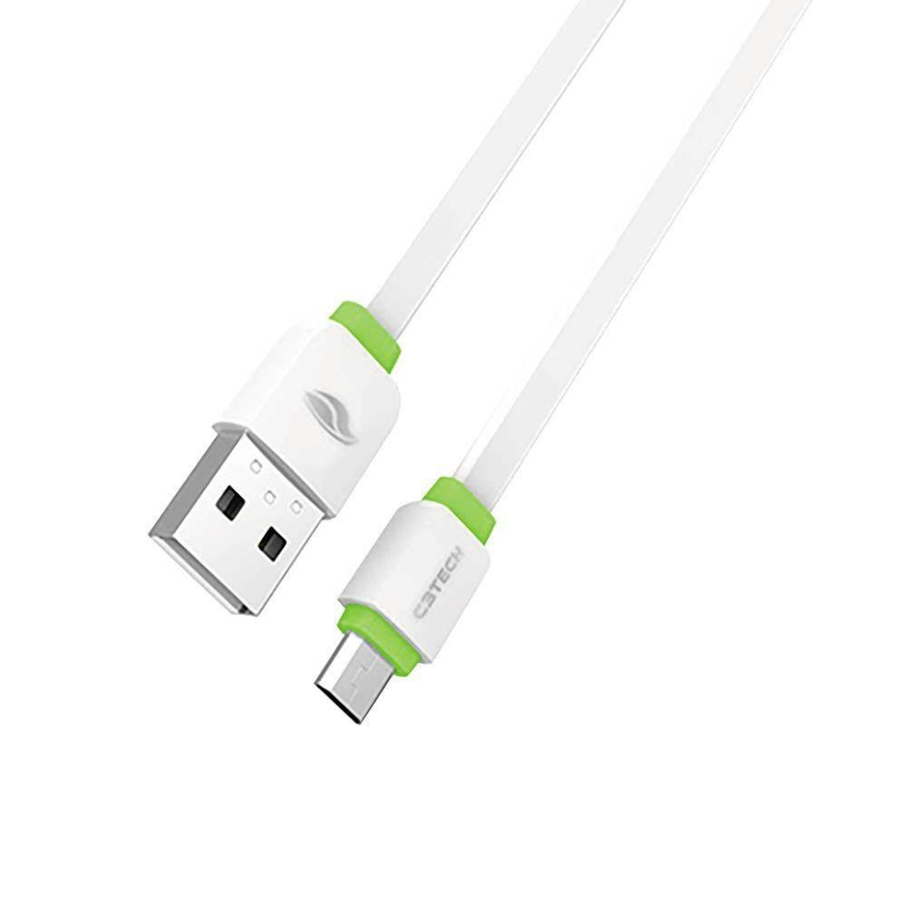 Cabo USB x Micro USB C3Tech, 1 metro - Branco/Verde - CB-100WH | Shopee Brasil