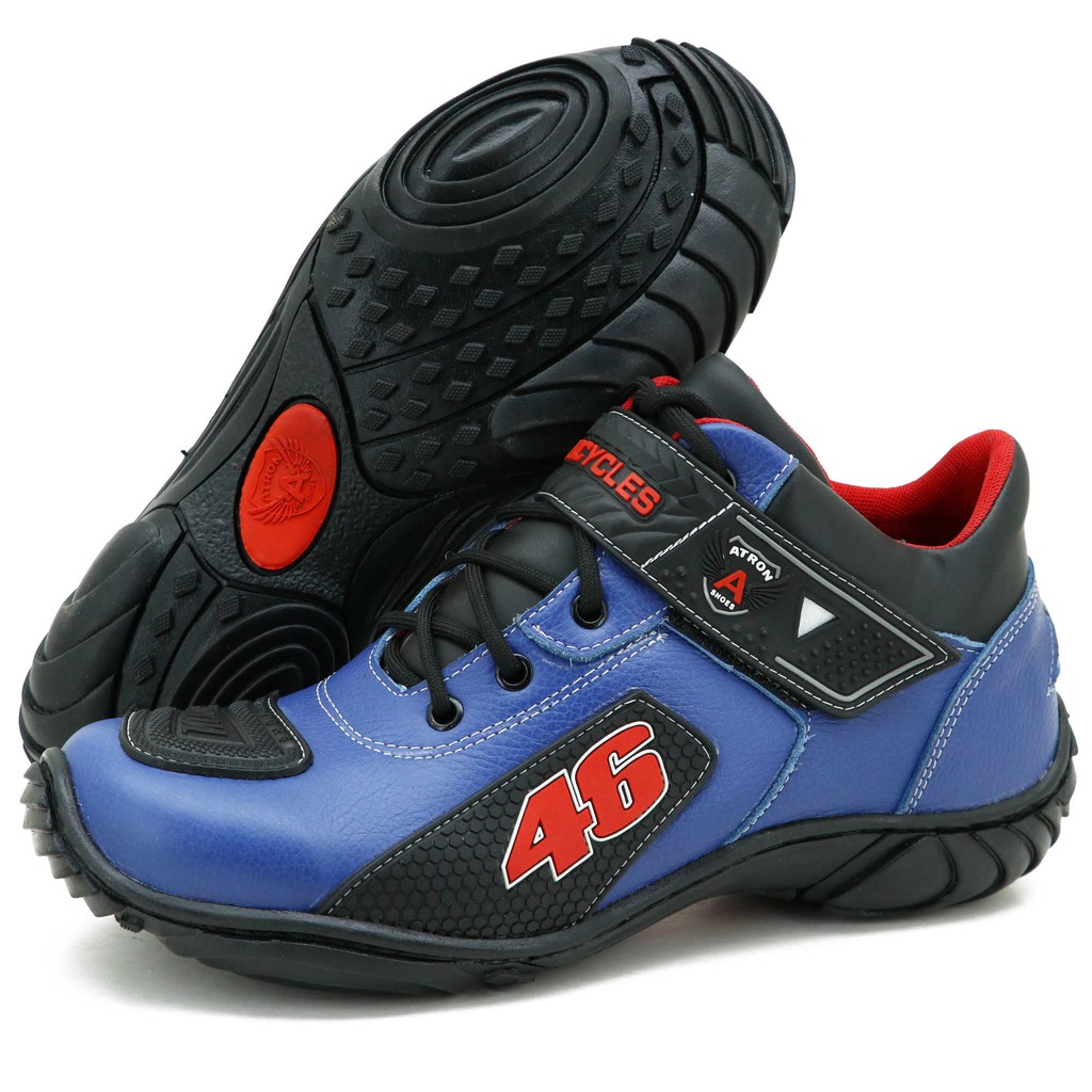 Tênis Sapatênis Moto Motociclista em Couro Cores | Shopee Brasil