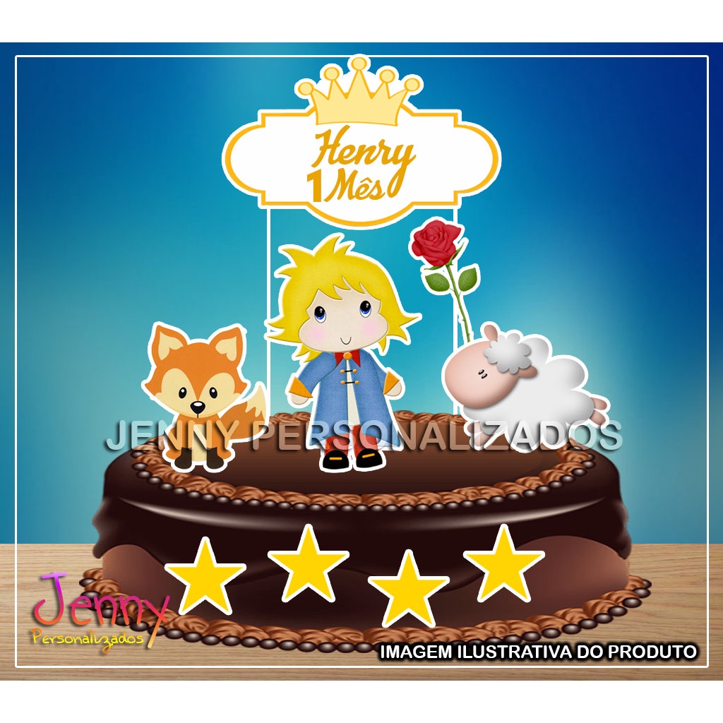 Topo Topper de bolo Personalizado Pequeno Principe | Shopee Brasil
