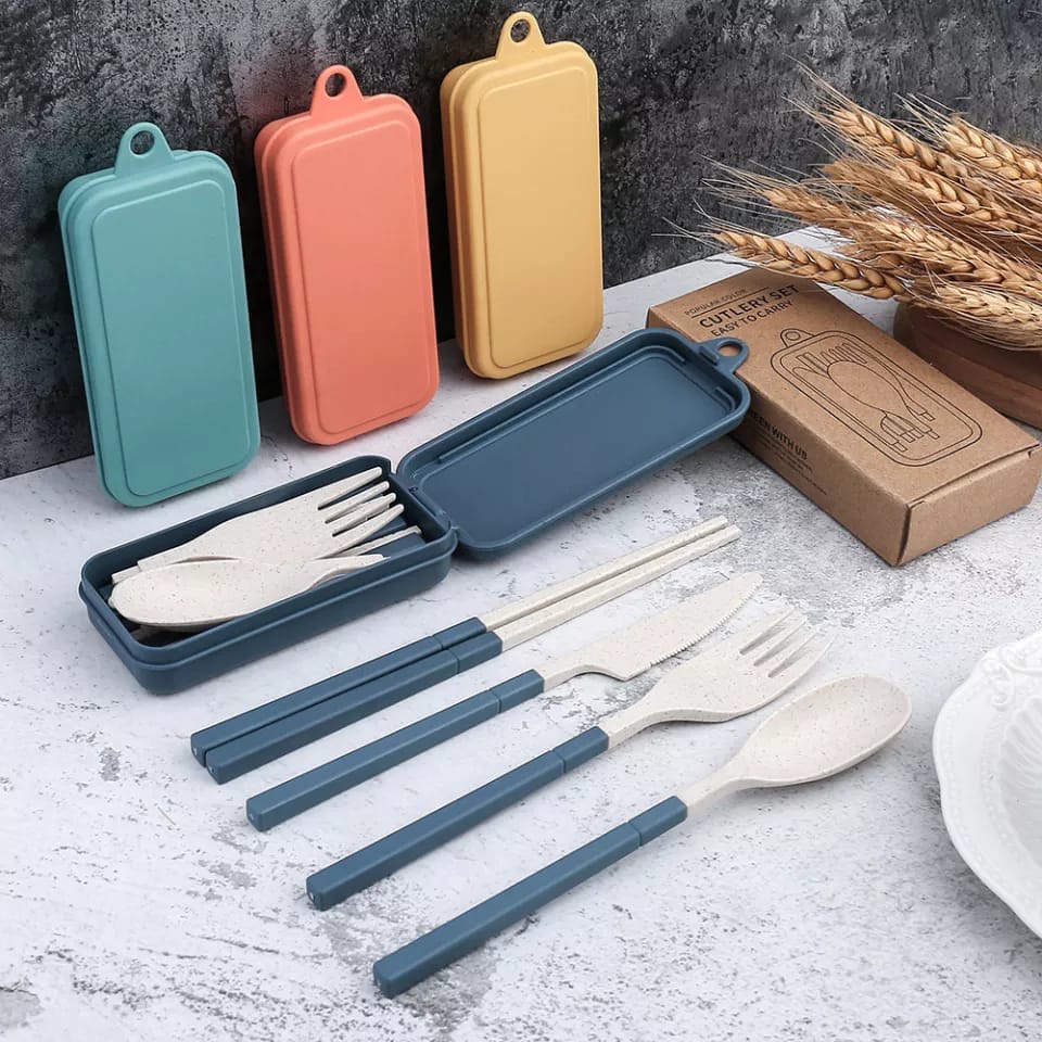 Kit Talher Desmontável Conjunto De Talher Compacto Dobrável Portátil 4 ...