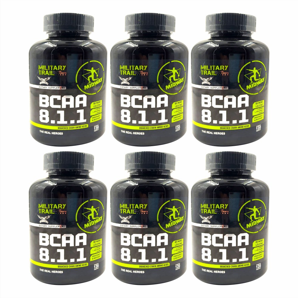 kit 6 Bcaa 8.1.1 120 Cáps Military Trail - Midway | Shopee Brasil