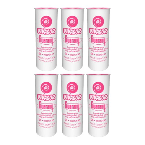 Tinta p/ Tecido Corante Roupas Vivacor Guarany 6u Maravilha | Shopee Brasil