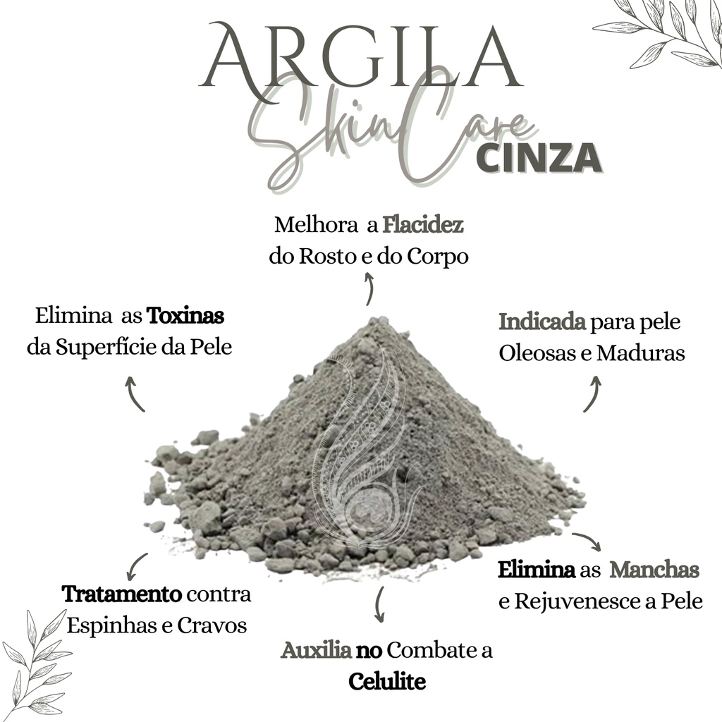 Skin care Argila Verde Branca Preta Rosa Dourada Marrom Cinza100 ...