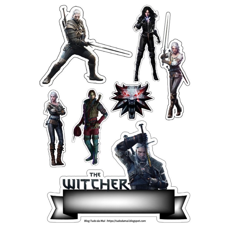 Topo De Bolo Topper THE WITCHER Cortado Colado Envio Imediato ...