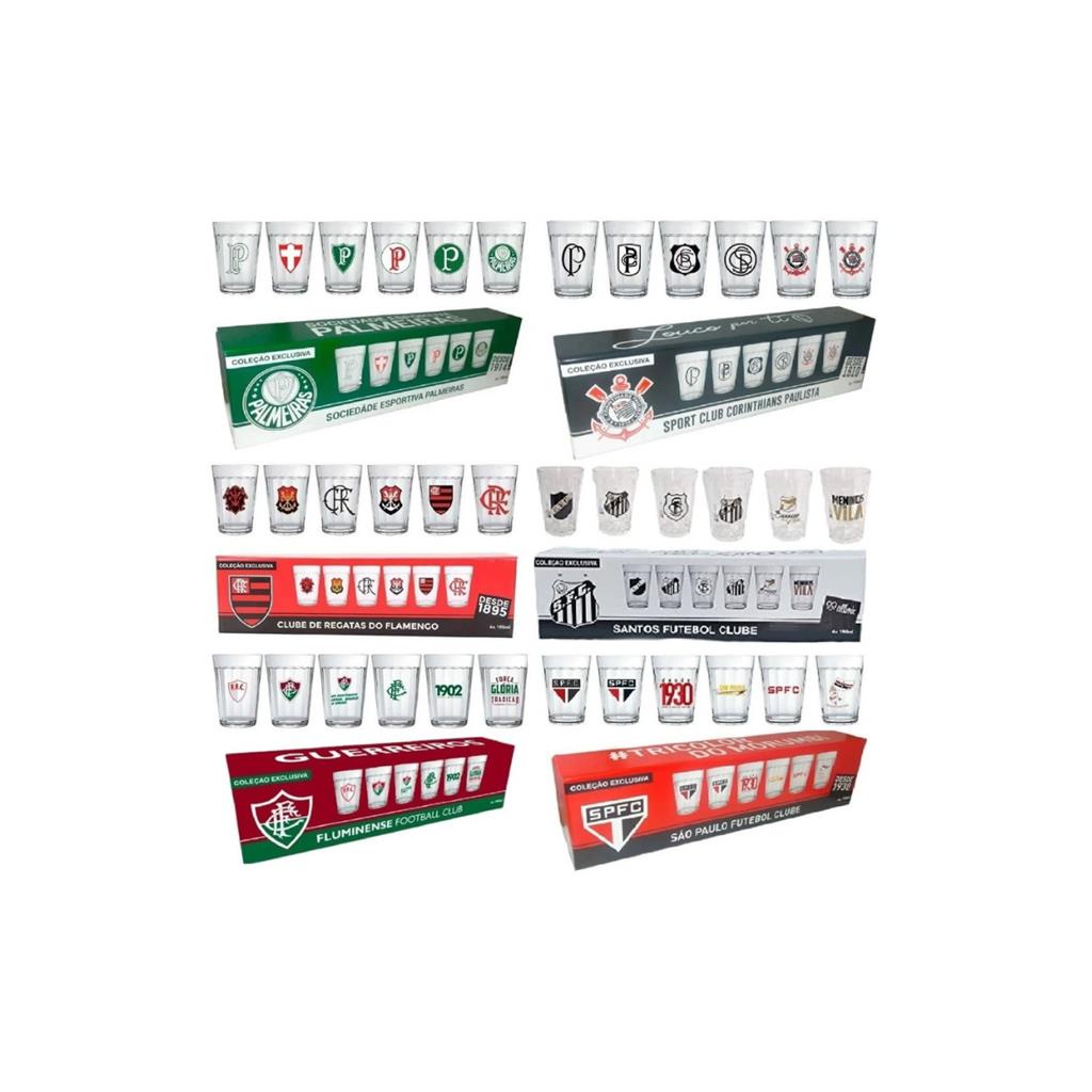 Jogo com 06 Copos Americanos Licenciados de Times - 190 ml | Shopee Brasil