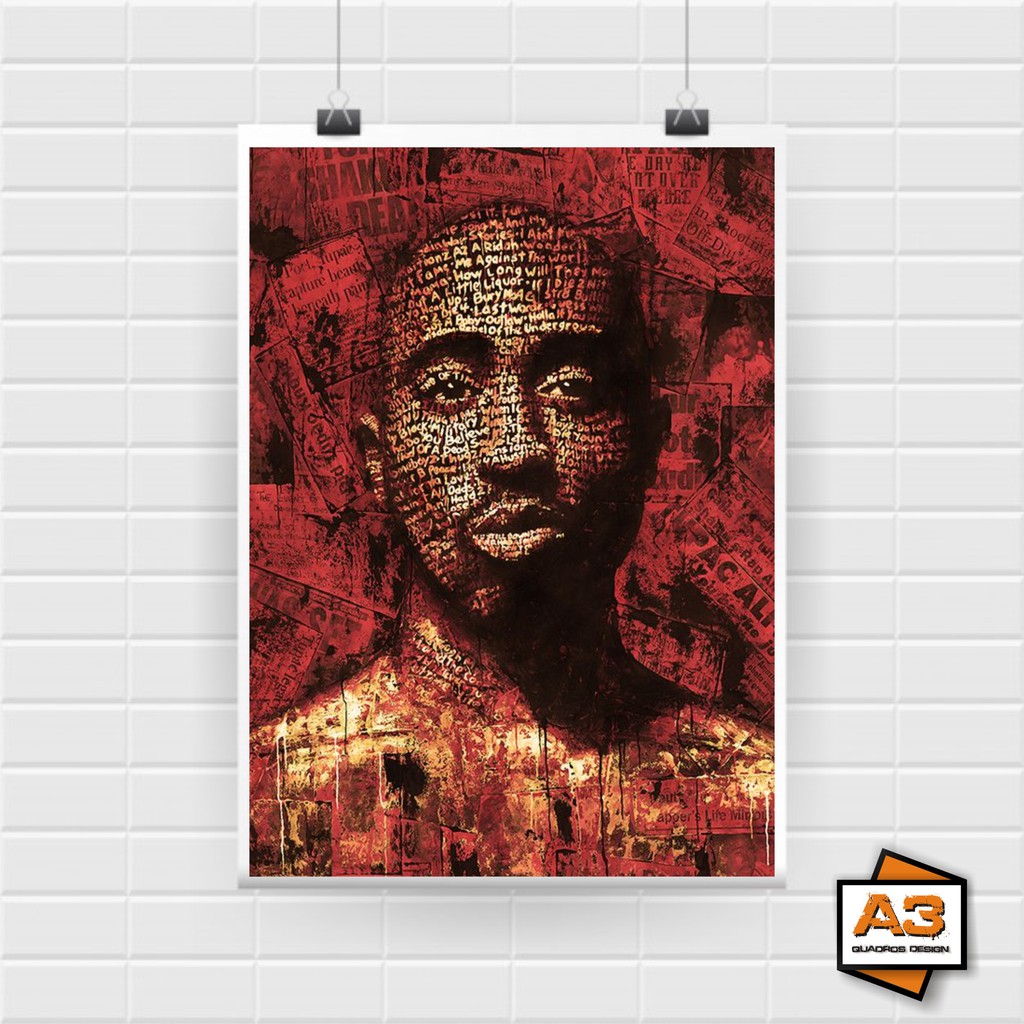 Poster 2Pac Rapper Tupac Decoração A4 (21cm x 30cm) | Shopee Brasil